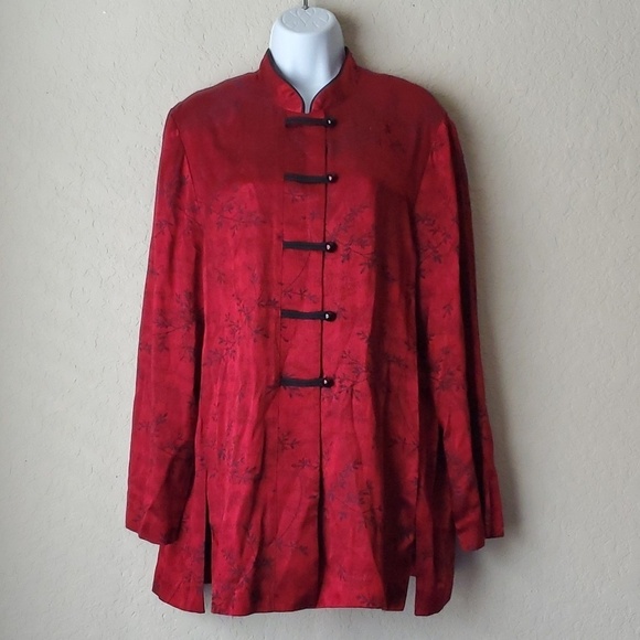 R&M Richards | Tops | Vtg Rm Richards By Karen Kwong Red Jacket Blazer ...